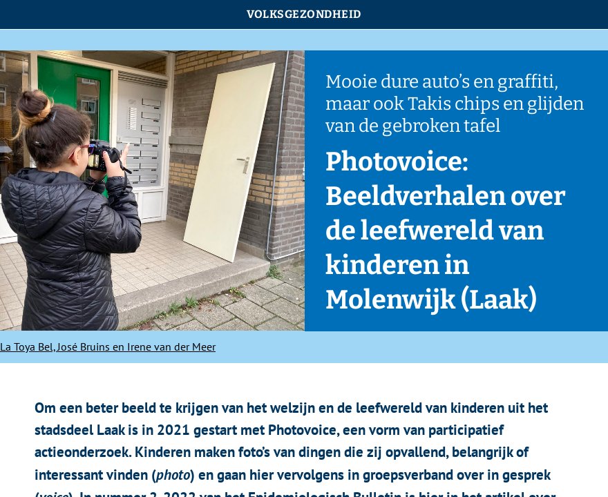 Photovoice: Beeldverhalen over de leefwereld van kinderen in Molenwijk ...